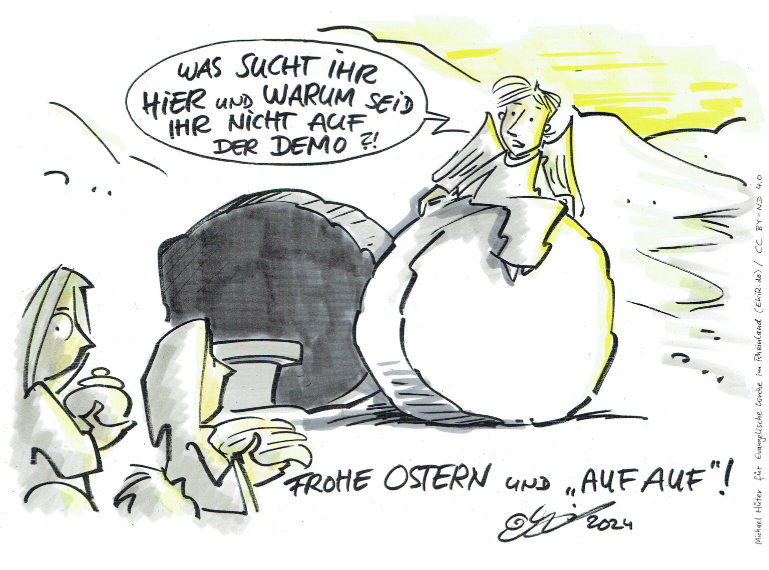 Karikaturen zum Osterfest 2024: Hoffnung trotz vieler Krisen - news.ekir.de